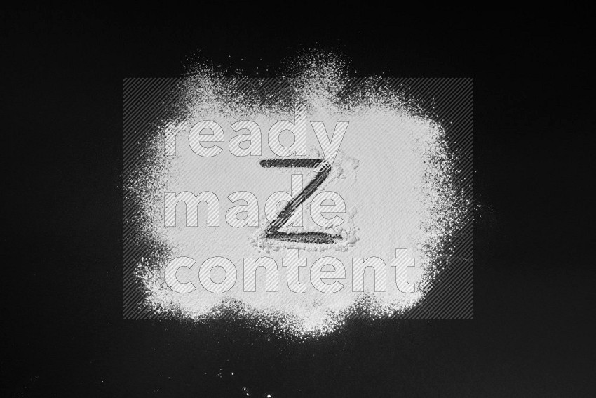 Alphabets written with powder